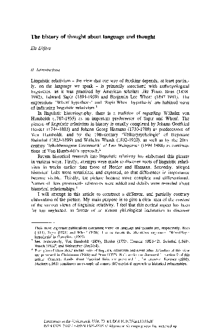 (PDF) The history of thought about language and thought