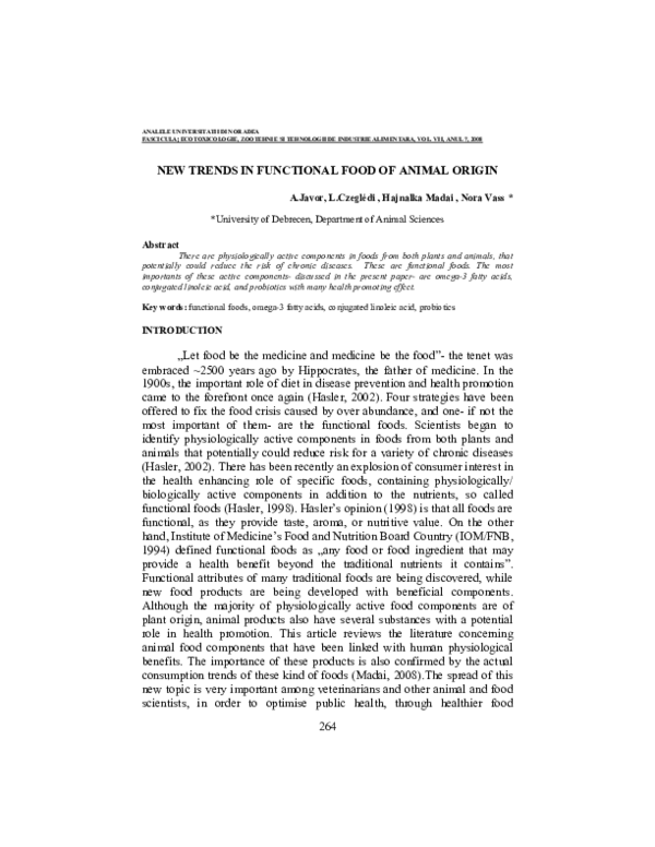 (PDF) New Trends in Functional Food of Animal Origin