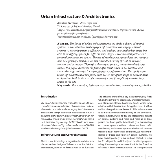 (PDF) Urban Infrastructure & Architectronics