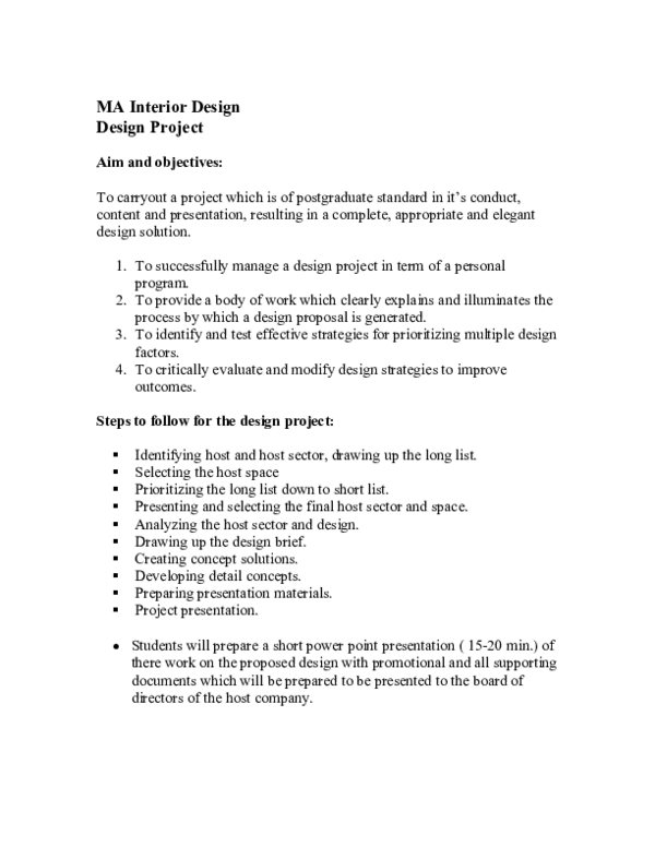 (DOC) MA Interior Design Design Project