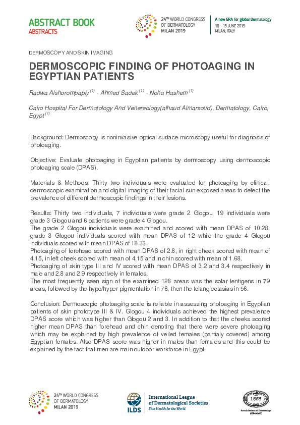 (PDF) Dermoscopic Finding of Photoaging in Egyptian Patients