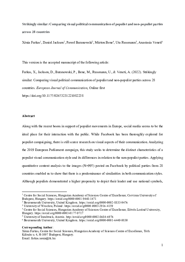 (PDF) Strikingly similar: Comparing visual political communication of ...