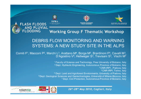 (PDF) Debris flow monitoring and warning system: a new study site in ...