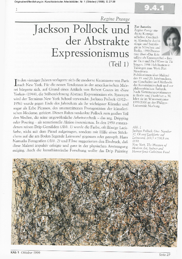 (PDF) Jackson Pollock und der Abstrakte Expressionismus (Teil 1)