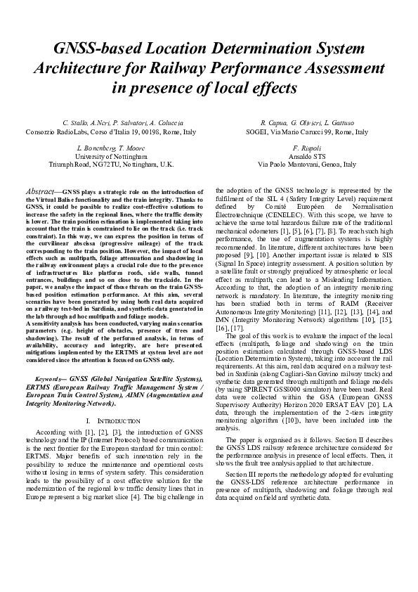 (PDF) GNSS-based location determination system architecture for railway ...