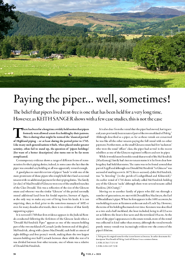 (PDF) Paying the piper...well, sometimes!