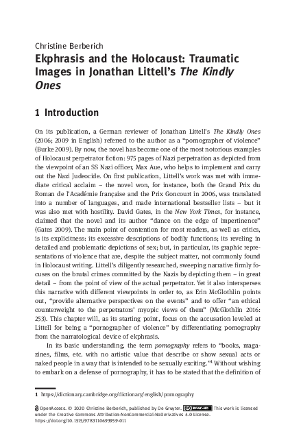 (PDF) Ekphrasis and the Holocaust: Traumatic Images in Jonathan Littell ...