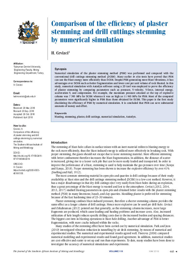 (PDF) The Environmental and Ecological Effects of the Plaster Stemming Method for Blasting: A ...