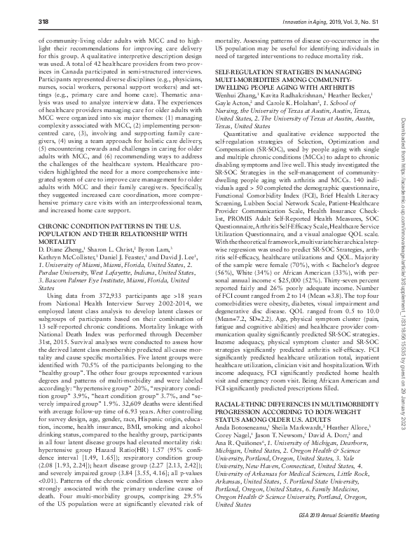 (PDF) Chronic Condition Patterns in the U.S. Population and Their ...