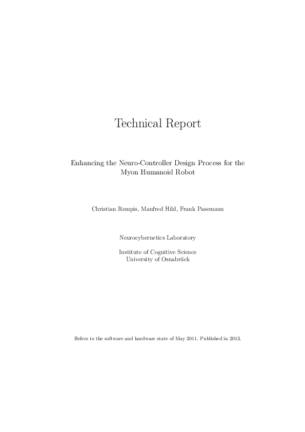 (PDF) Enhancing the Neuro-Controller Design Process for the Myon ...