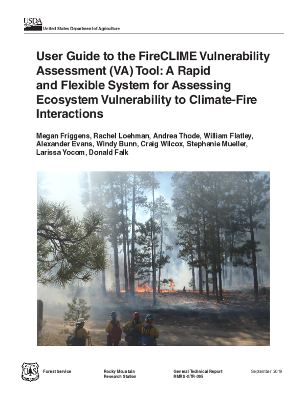 (PDF) User guide to the FireCLIME Vulnerability Assessment (VA) tool: A ...