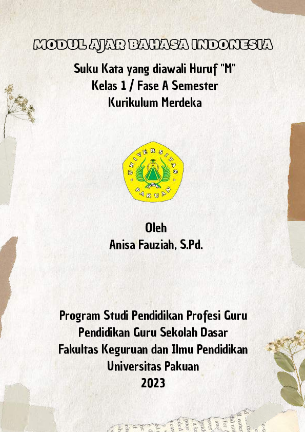 (PDF) MODUL AJAR BAHASA INDONESIA_KELAS 1 FASE A_SUKU KATA BERAWALAN ...
