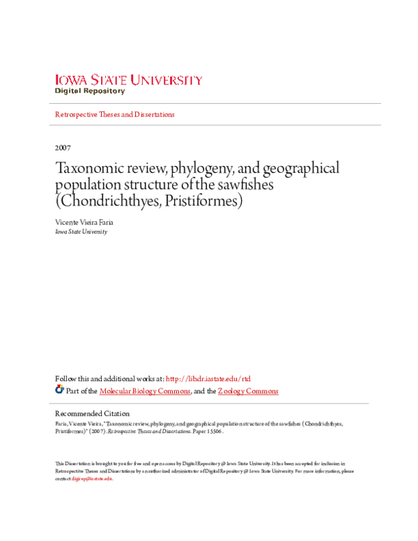 (PDF) Taxonomic review, phylogeny, and geographical population ...