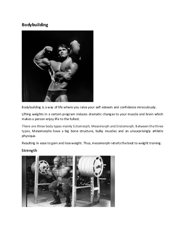 (PDF) Bodybuilding & Excercise