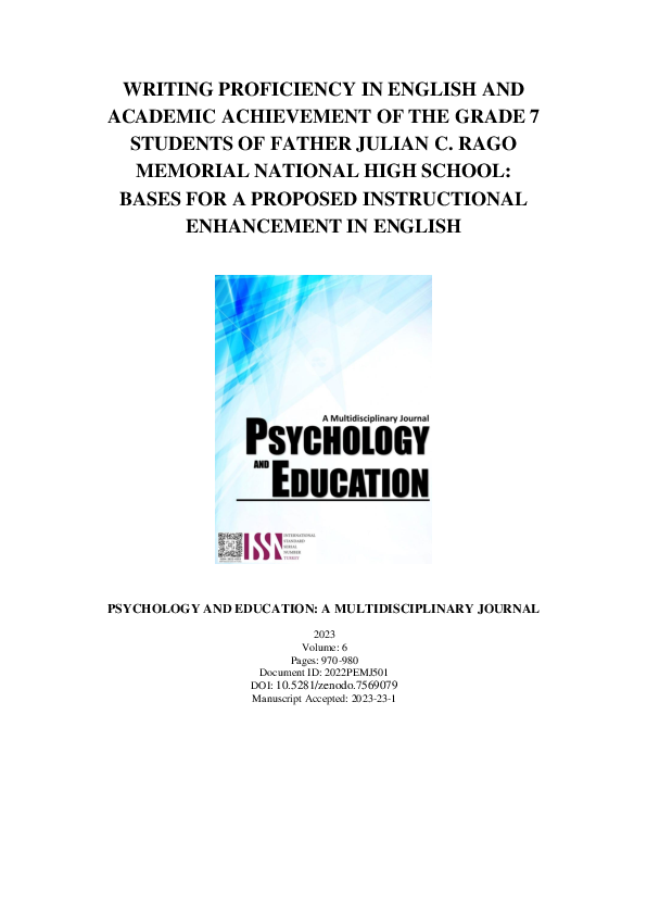 (PDF) Writing Proficiency in English and Academic Achievement of the ...