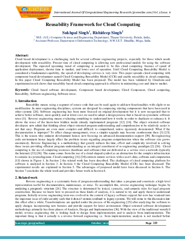 (PDF) Reusability Framework for Cloud Computing | Sukhpal Singh - Academia.edu