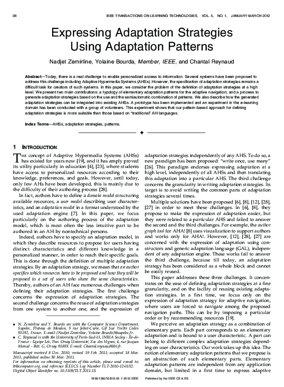 Expressing Adaptation Strategies Using Adaptation Patterns