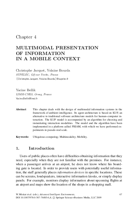 (PDF) Multimodal Presentation of Information in a Mobile Context
