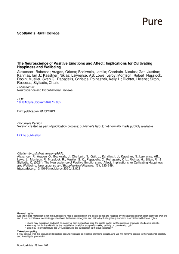 (PDF) The neuroscience of positive emotions and affect: Implications ...