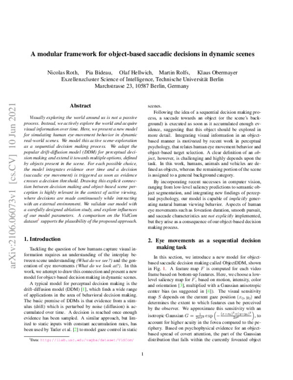 (PDF) A modular framework for object-based saccadic decisions in dynamic scenes