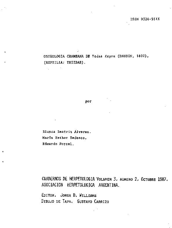 (PDF) Osteología craneana de Teius teyou (Daudin, 1802), (Reptilia ...