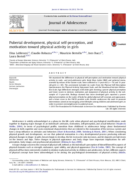 (PDF) Pubertal development, physical self‐perception, and motivation ...
