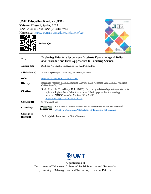 (PDF) Exploring the Relationship between Students’ Epistemological ...