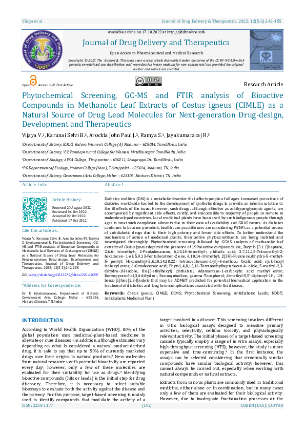 (PDF) Phytochemical Screening, GC-MS and FTIR analysis of Bioactive Compounds in Methanolic Leaf ...