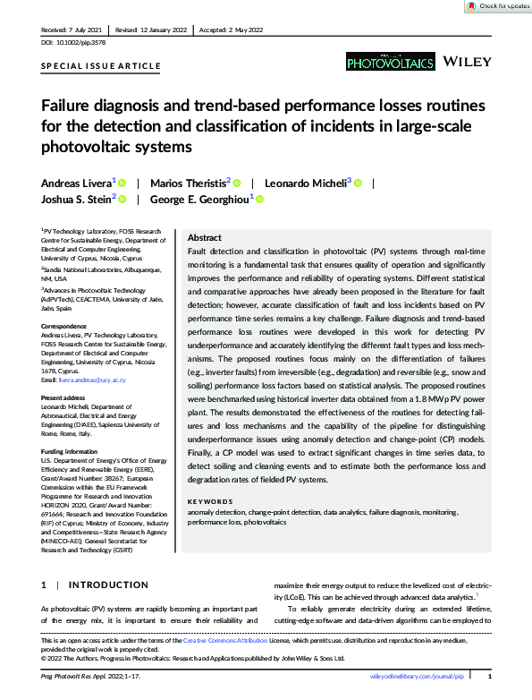(PDF) Failure diagnosis and trend‐based performance losses routines for the detection and ...