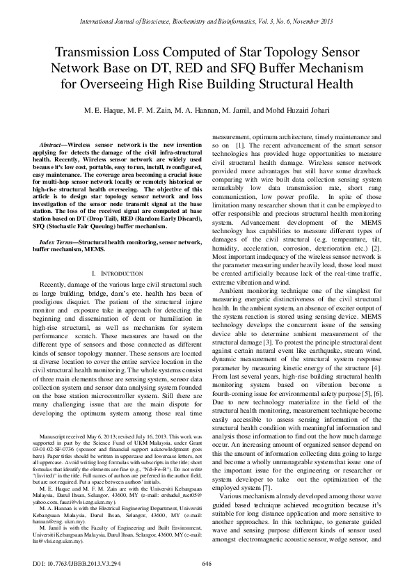 (PDF) Transmission Loss Computed of Star Topology Sensor Network Base ...