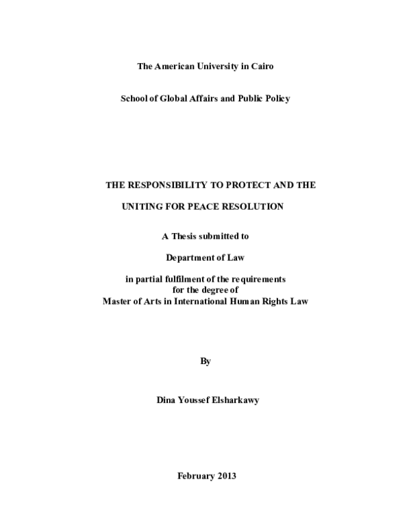 (PDF) The responsability to protect and the Uniting for Peace Resolution