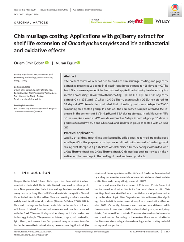 (PDF) Chia musilage coating: Applications with gojiberry extract for ...