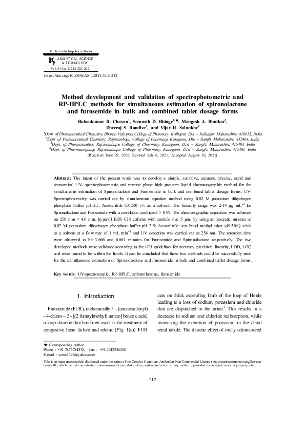 (PDF) Method development and validation of spectrophotometric and RP-HPLC methods for ...
