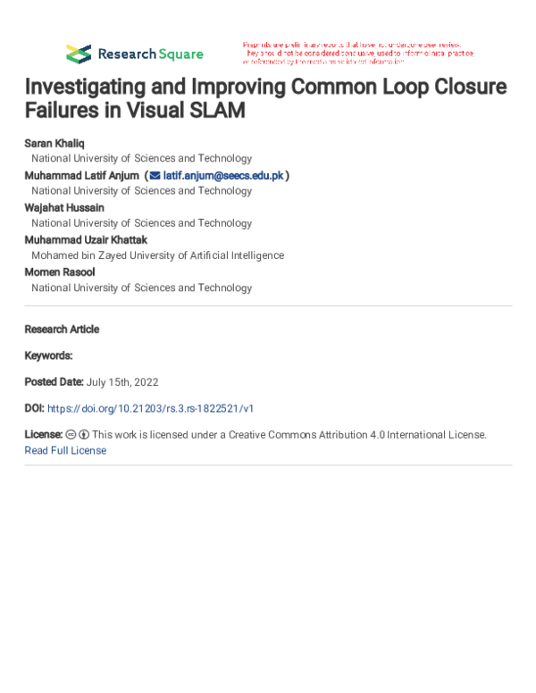(PDF) Investigating and Improving Common Loop Closure Failures in ...