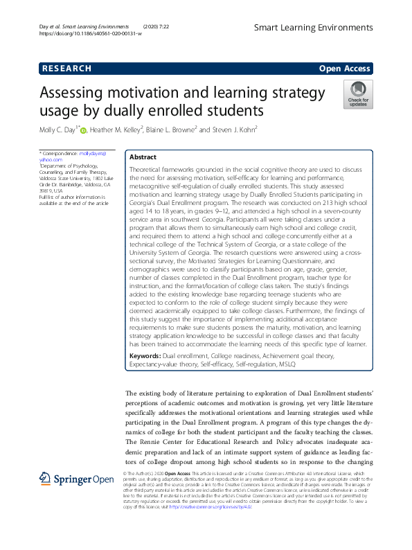 (PDF) Assessing Motivation and Learning Strategy Usage by Dually ...