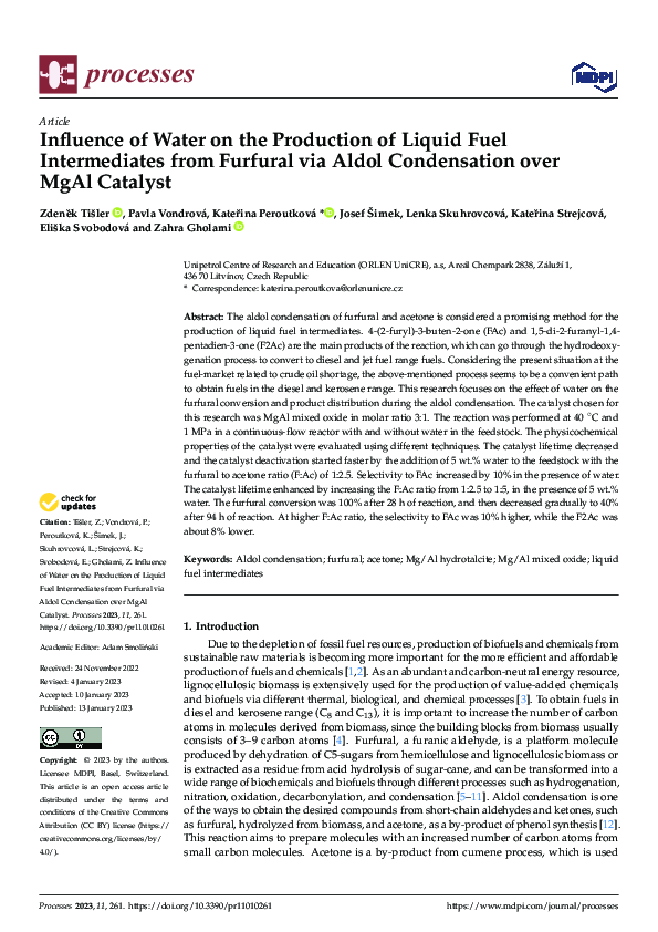 (PDF) Influence of Water on the Production of Liquid Fuel Intermediates ...