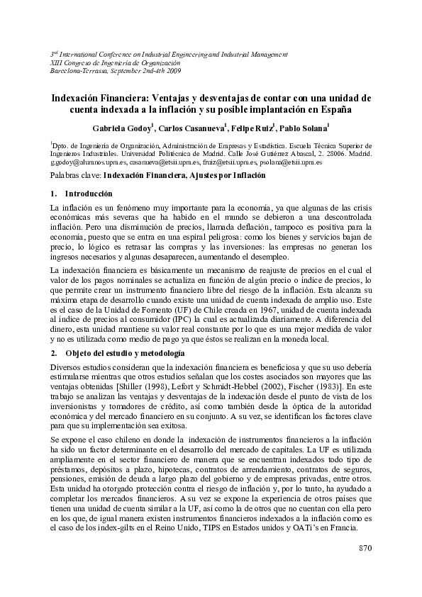 (PDF) Indexación Financiera: Ventajas y desventajas de contar con una ...