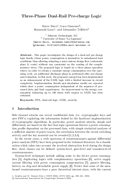 (PDF) Three-Phase Dual-Rail Pre-charge Logic