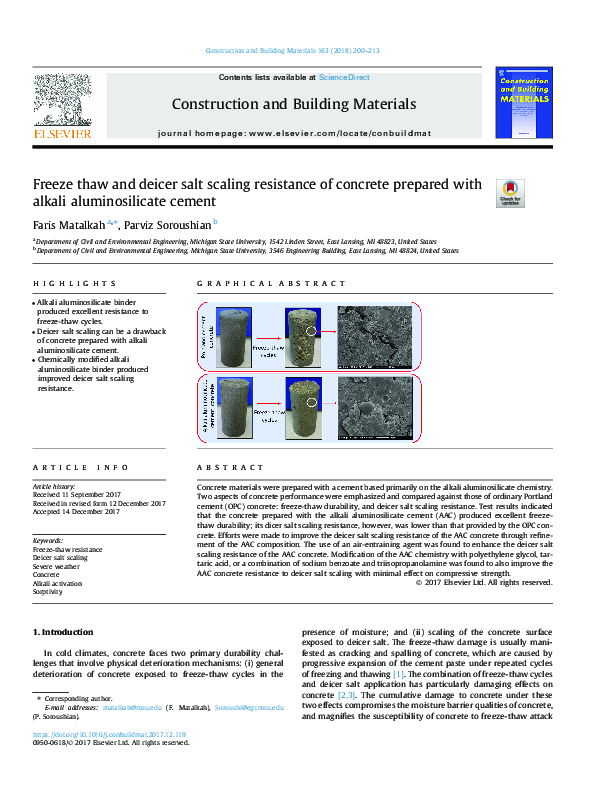 (PDF) Freeze thaw and deicer salt scaling resistance of concrete ...