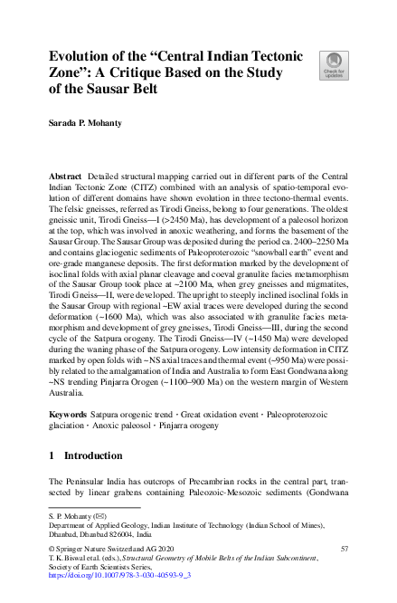 (PDF) Evolution of the "Central Indian Tectonic Zone": A Critique Based ...