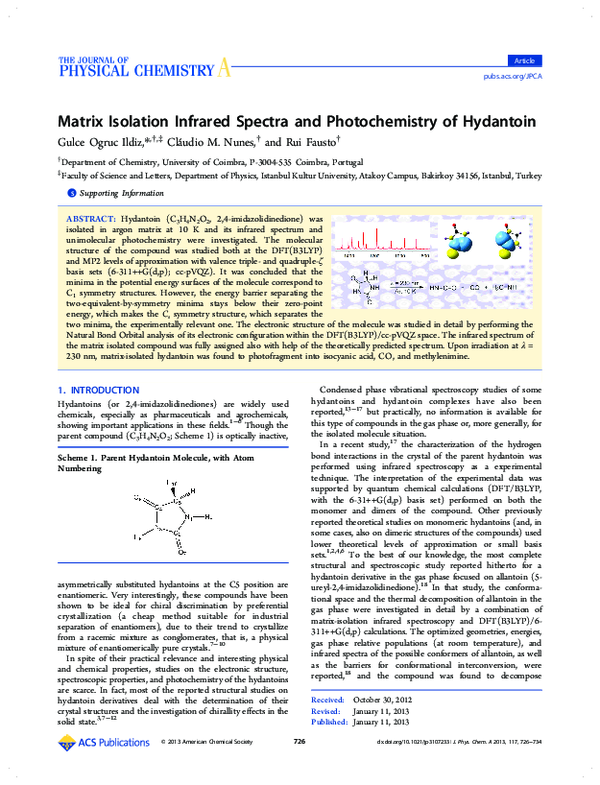(PDF) Matrix Isolation Infrared Spectra and Photochemistry of Hydantoin