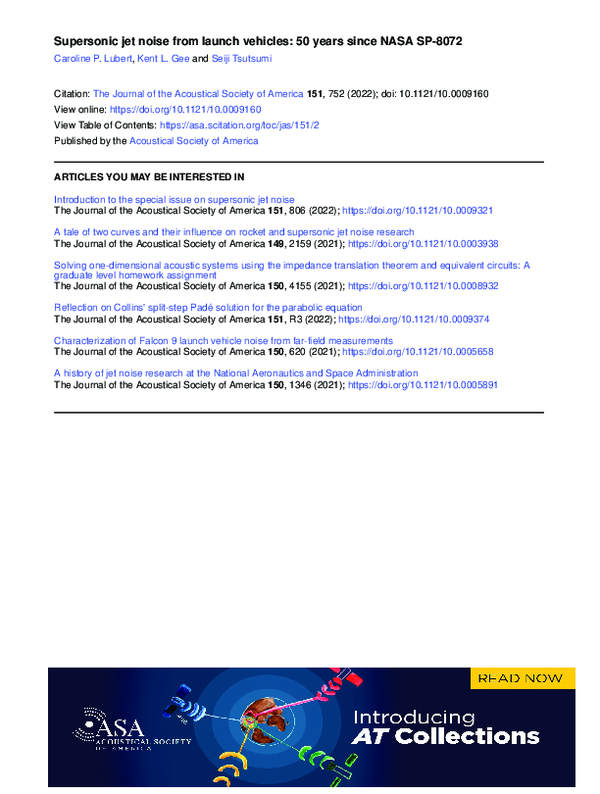 (PDF) Supersonic jet noise from launch vehicles: 50 years since NASA SP ...