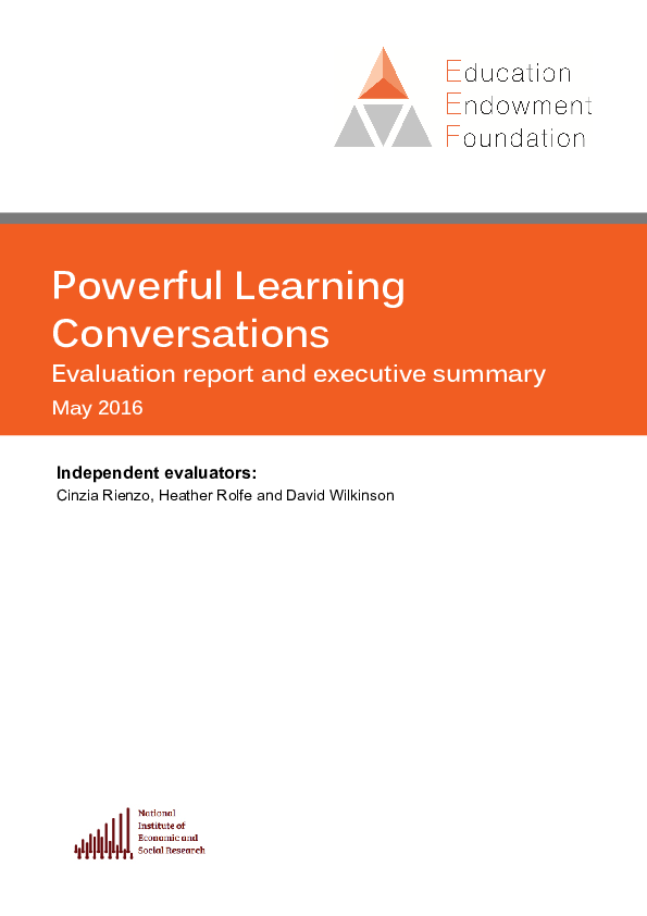 (PDF) Powerful Learning Conversations: Evaluation Report and Executive ...