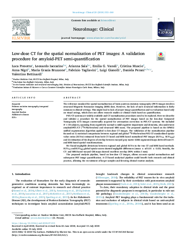 (PDF) Low-dose CT for the spatial normalization of PET images: A validation procedure for ...