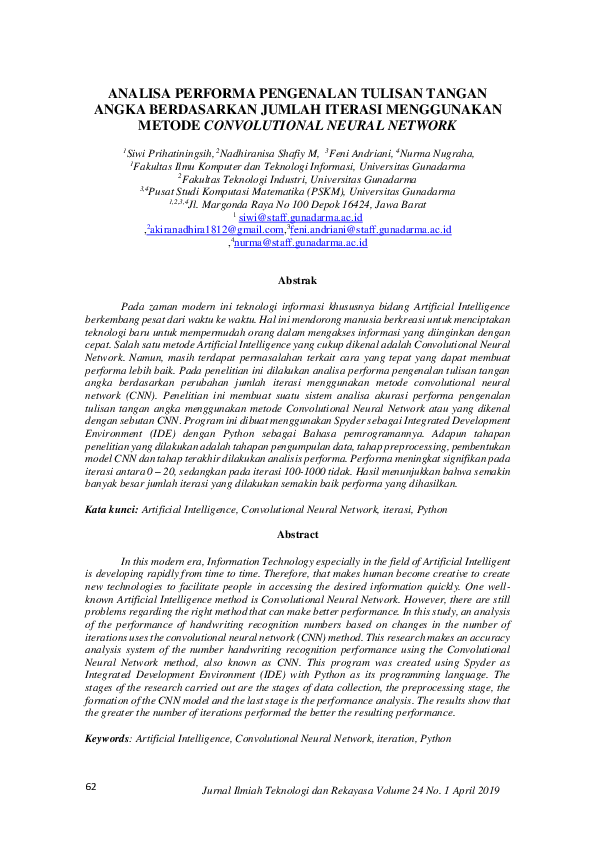 (PDF) Analisa Performa Pengenalan Tulisan Tangan Angka Berdasarkan Jumlah Iterasi Menggunakan ...