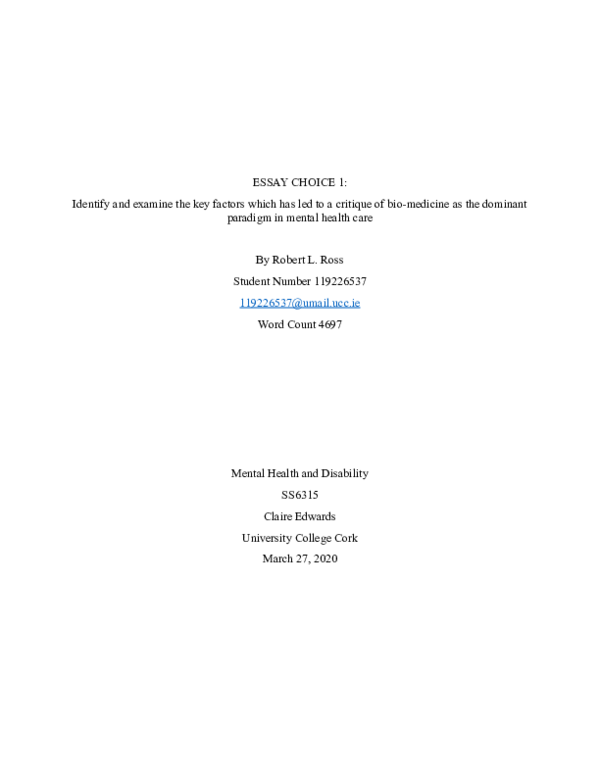 (PDF) ESSAY CHOICE 1: Identify and examine the key factors which has ...