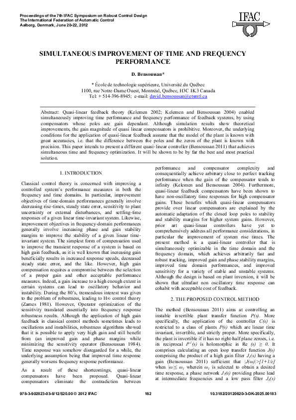 (PDF) Simultaneous Improvement of Time and Frequency Performance