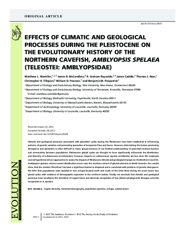 (PDF) Effects of Climatic and Geological Processes During the ...