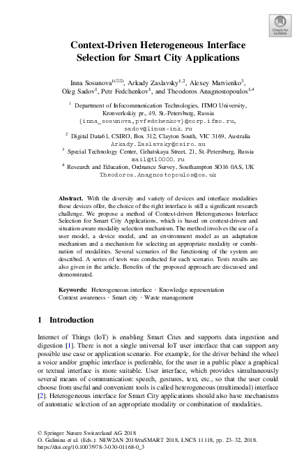 (PDF) Context-Driven Heterogeneous Interface Selection for Smart City ...