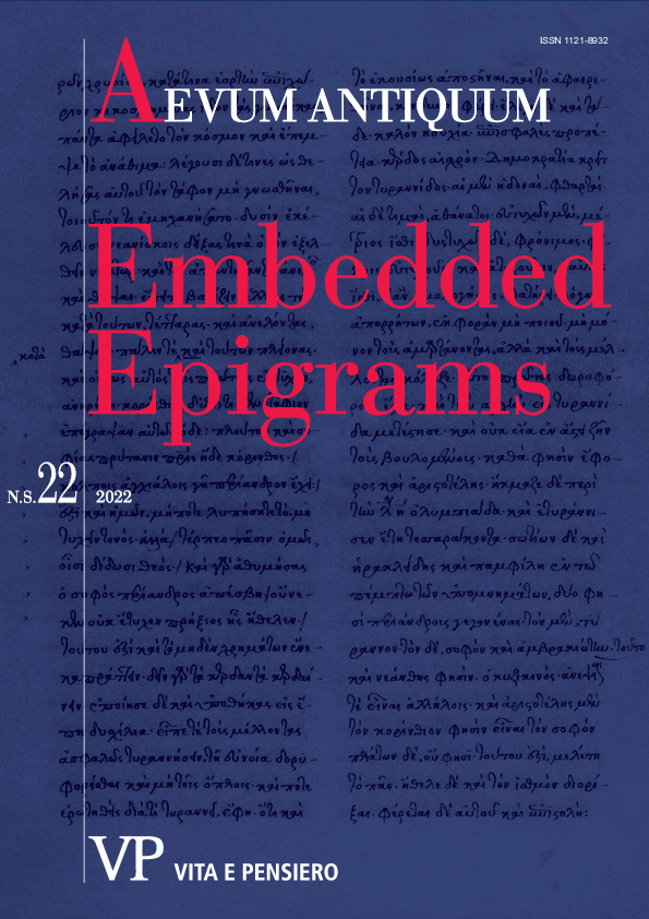 (PDF) Editor of the Forum "Embedded Epigrams", in “Aevum Antiquum” 22 (2022) | Silvia Barbantani ...